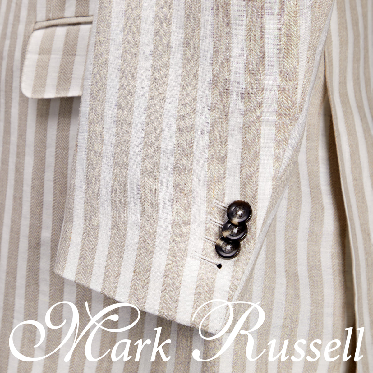 Striped Tan and White Linen Suit – Mark Russell Custom Clothing